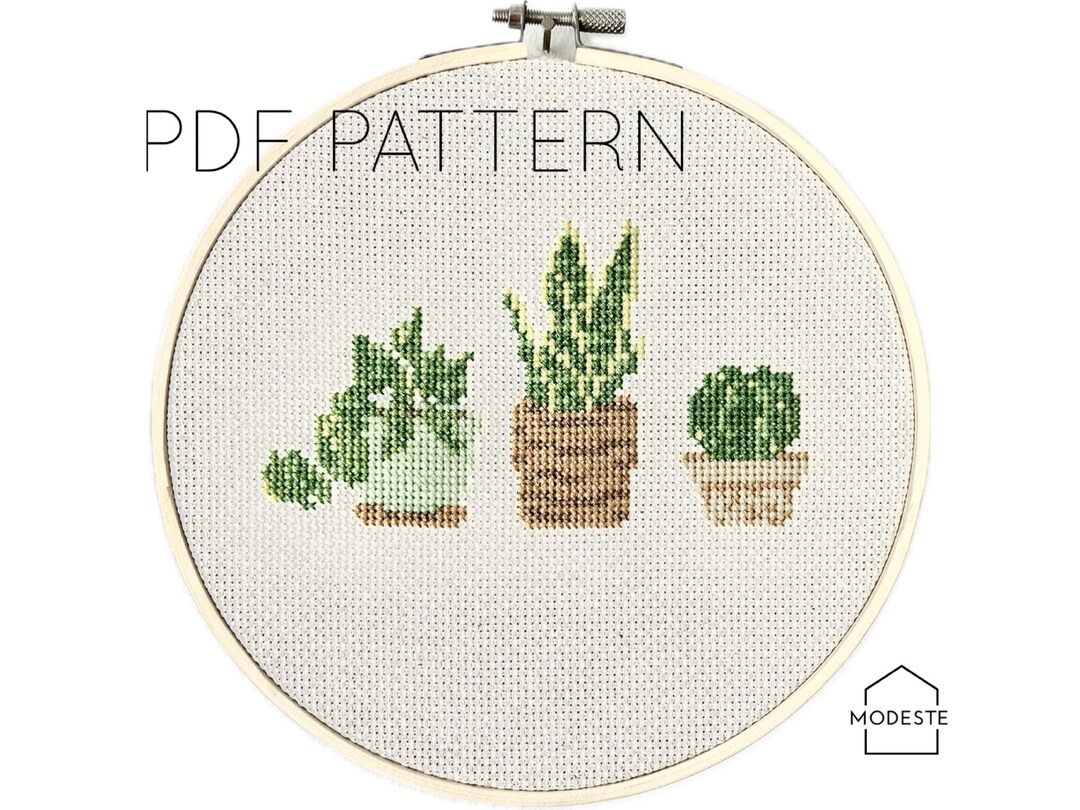 Plant Cross Stitch Pattern | Modern Cross Stitch Pattern | Plant Lover ...