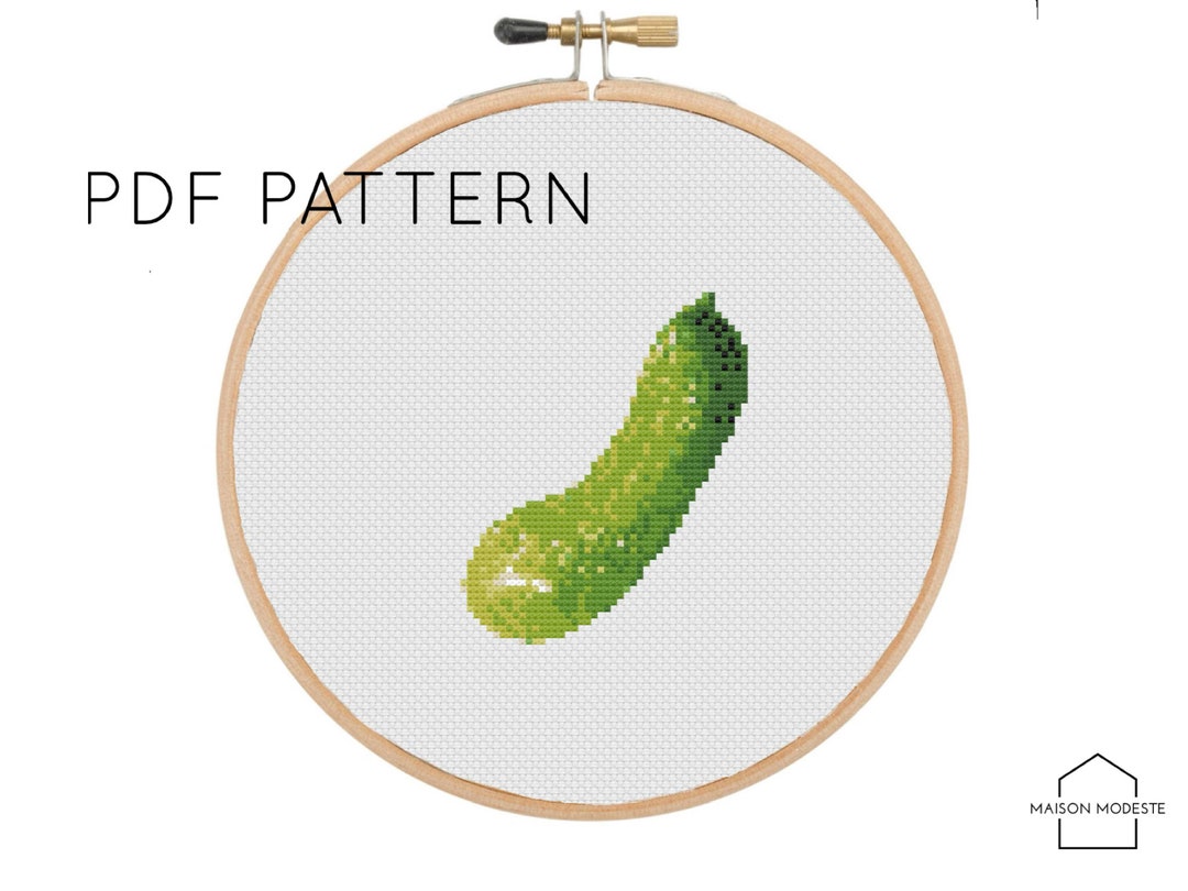 Pickle Cross Stitch Pattern Modern Cross Stitch Pattern Funny Cross ...