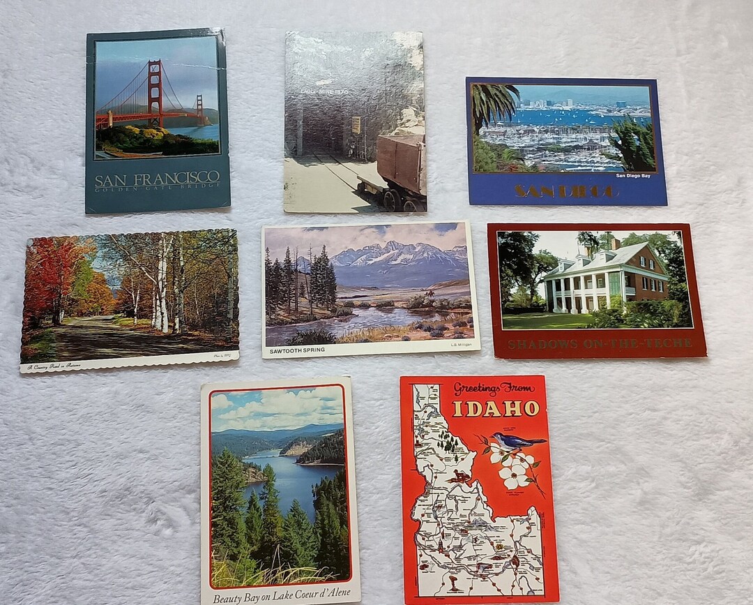8 Used Postcards From Various Places in the US - Etsy