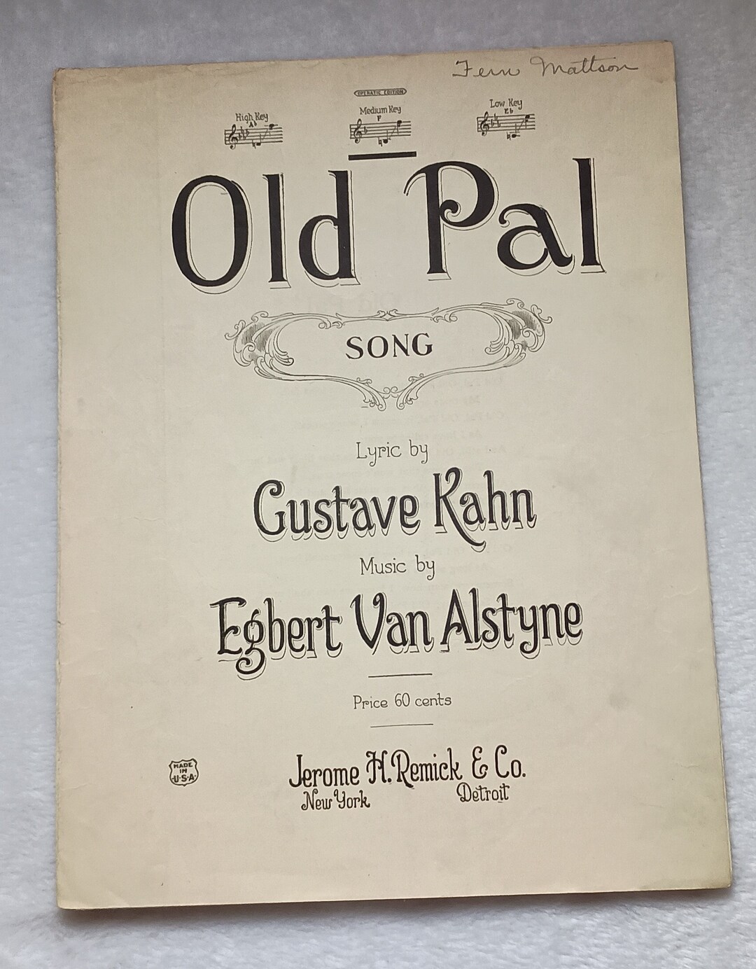1920s Old Pal Sheet Music - Etsy