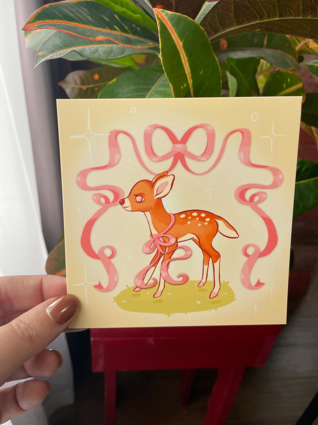 Fawn Art Print 5x5in - Etsy
