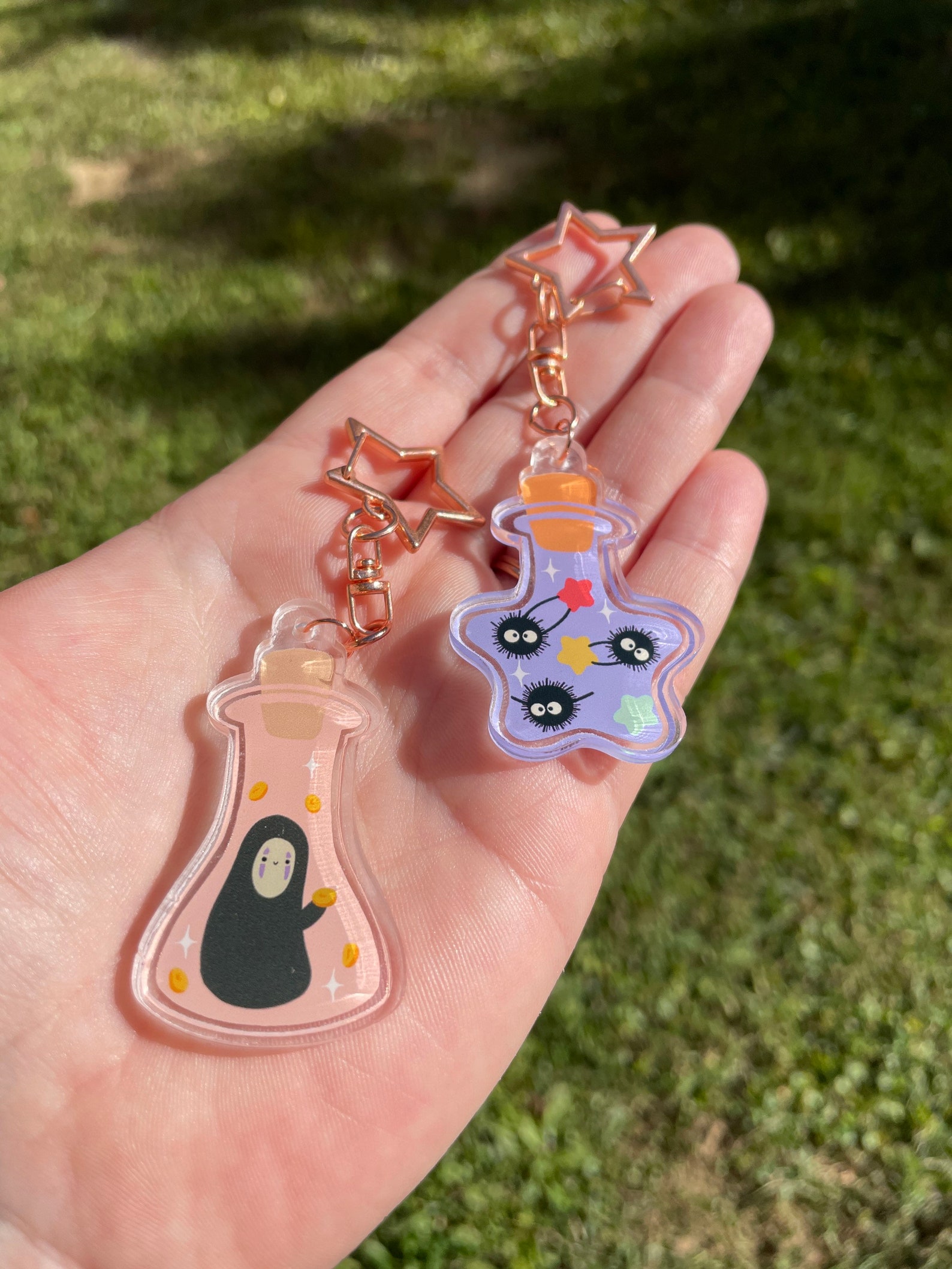 Spirited Away Acrylic Charm Keychain No Face Keychain Soot - Etsy