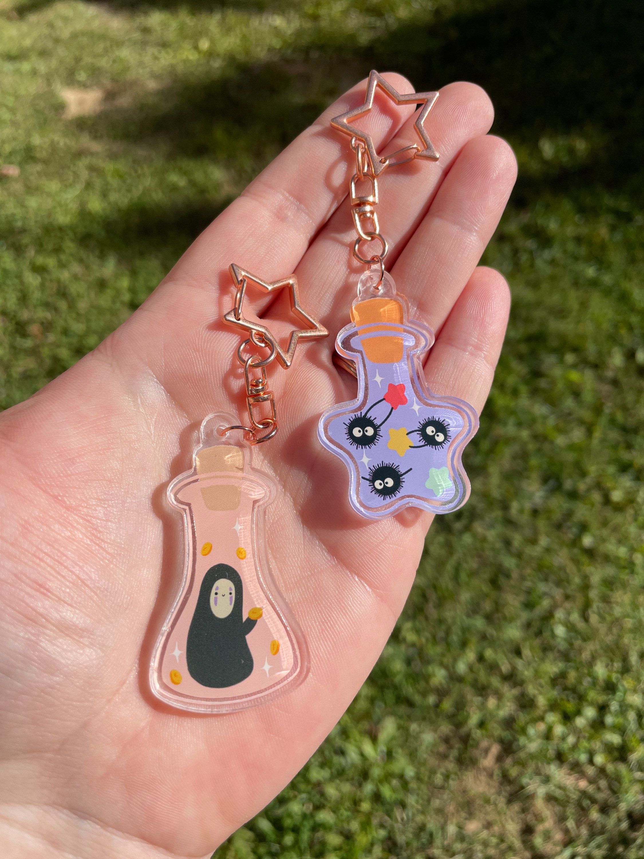 Spirited Away Acrylic Charm Keychain No Face Keychain Soot - Etsy