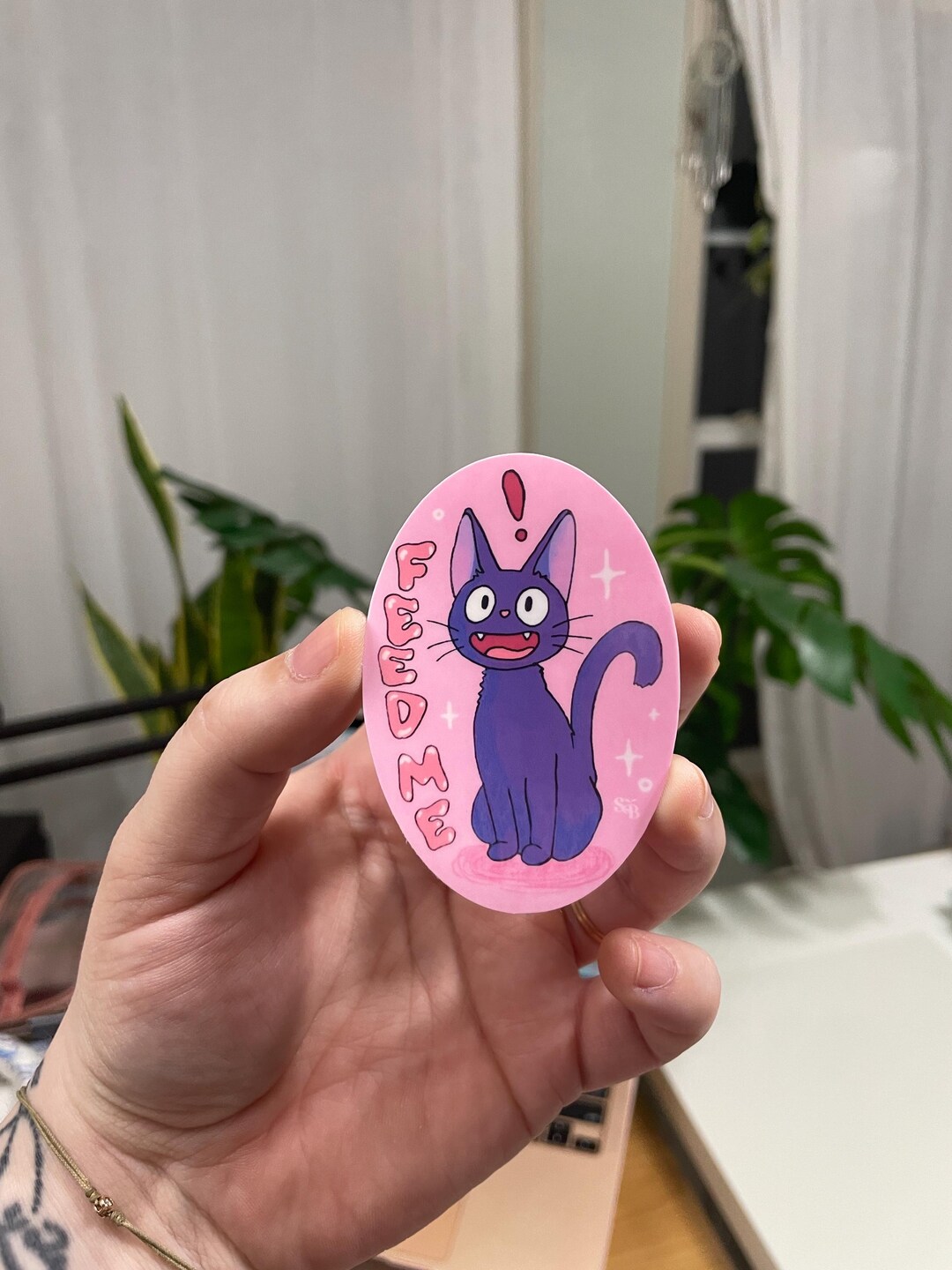 Jiji Feed Me! Cat 3inch Sticker - Etsy