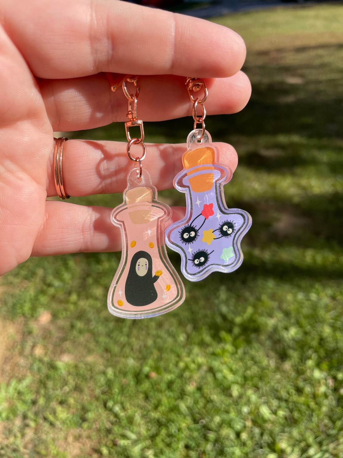 Spirited Away Acrylic Charm Keychain No Face Keychain Soot - Etsy