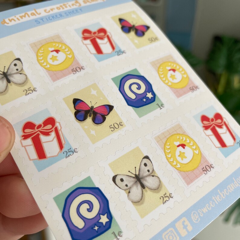 Animal Crossing Stamps Stickers - Hand Drawn Vinyl Planner Stickers - Etsy