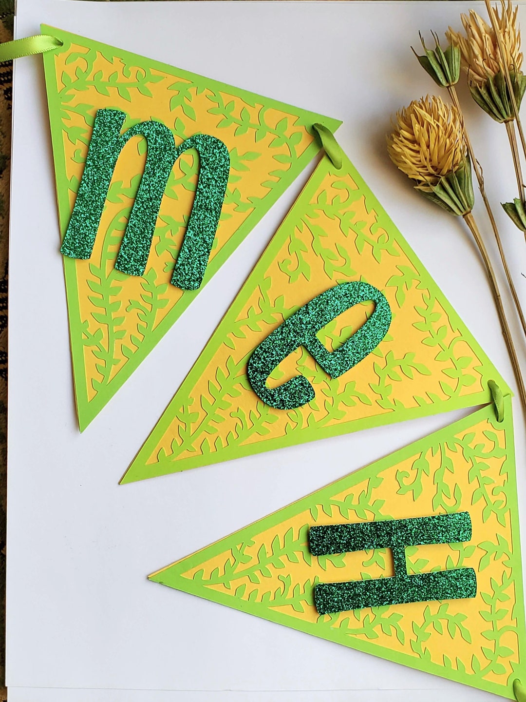 Customized Green and Yellow Banner for Mehndi Ceremony, Home Decoration ...