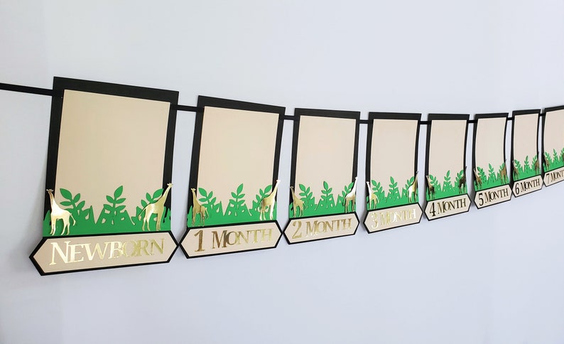 12 Months Milestone Banner for Safari Themed Party Photo - Etsy