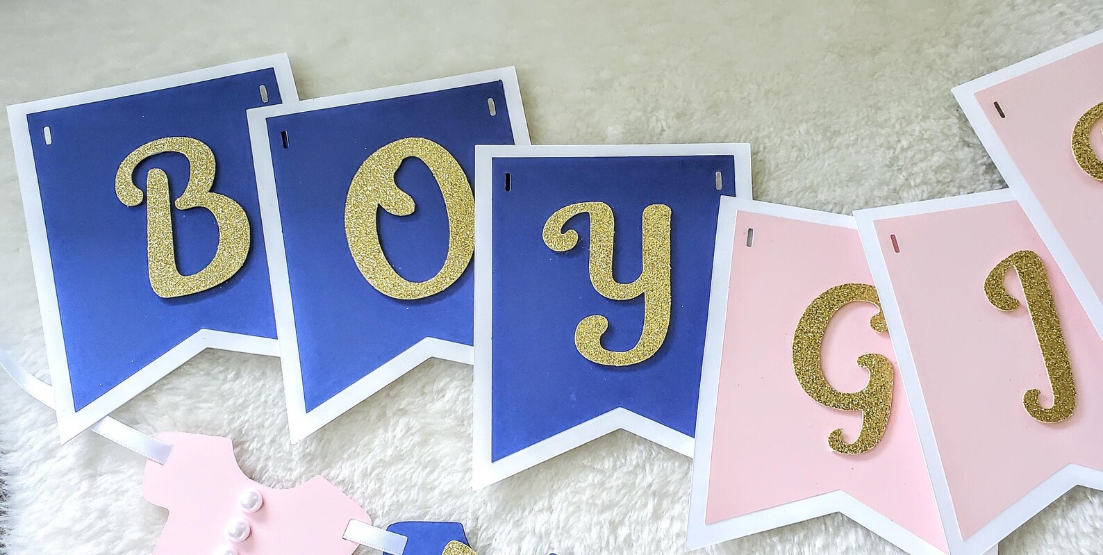 Boy or Girl Gender Reveal Banner for Baby Shower Blue or Pink - Etsy
