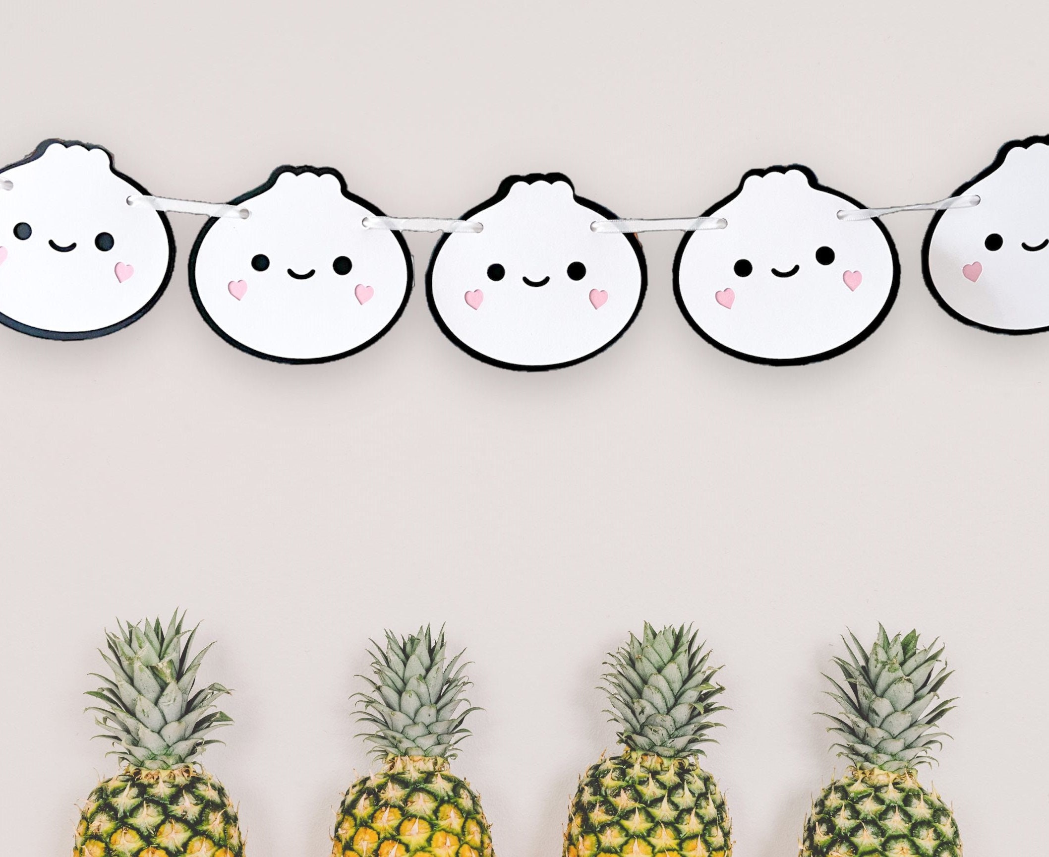 Dumpling Banner for Bao Baby Shower Decorations, Kawaii Bao Dimsum ...