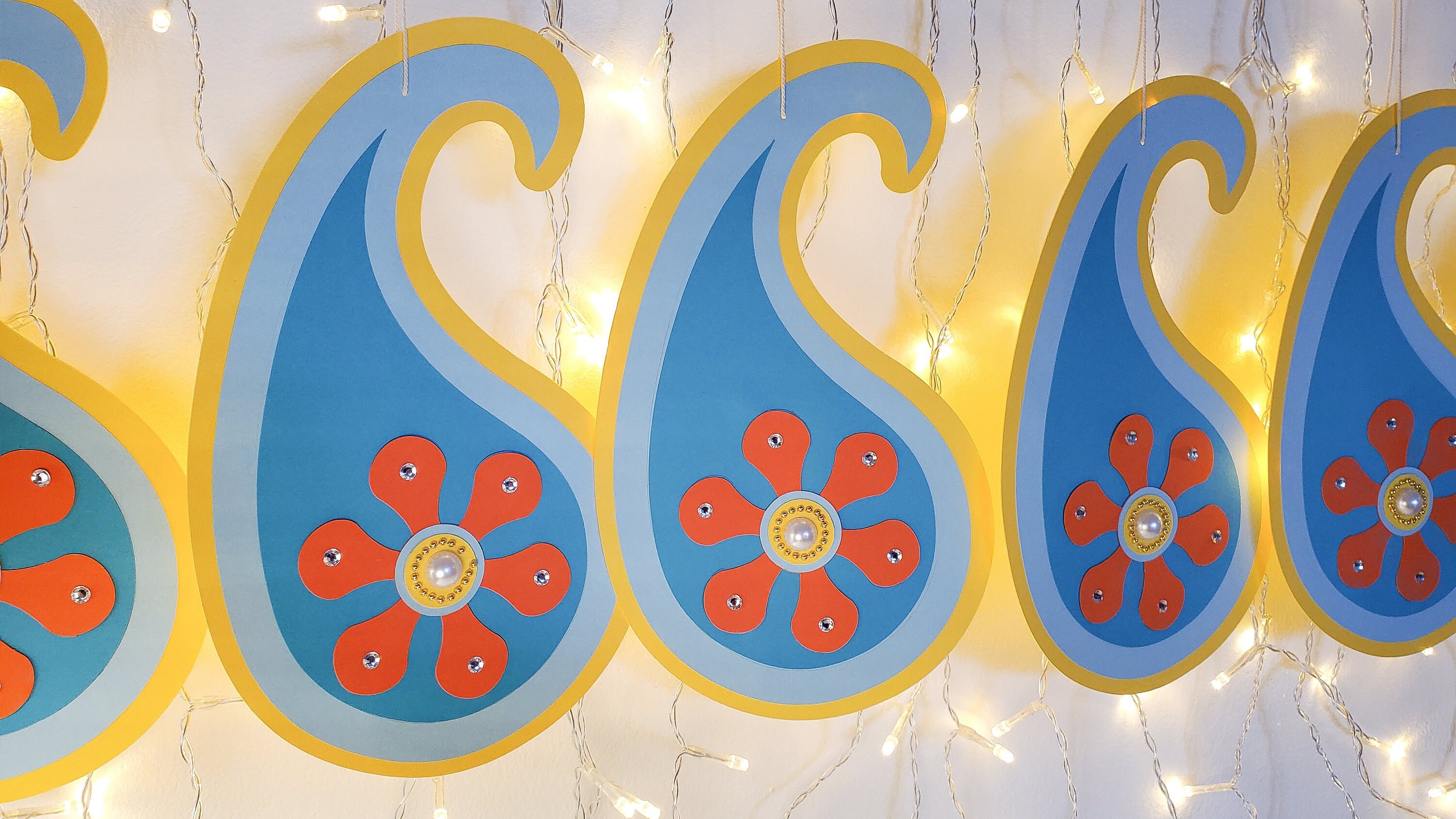 Colorful Paisley Banner for Gaye Holud or Sangeet, Mehendi Wall Decor ...
