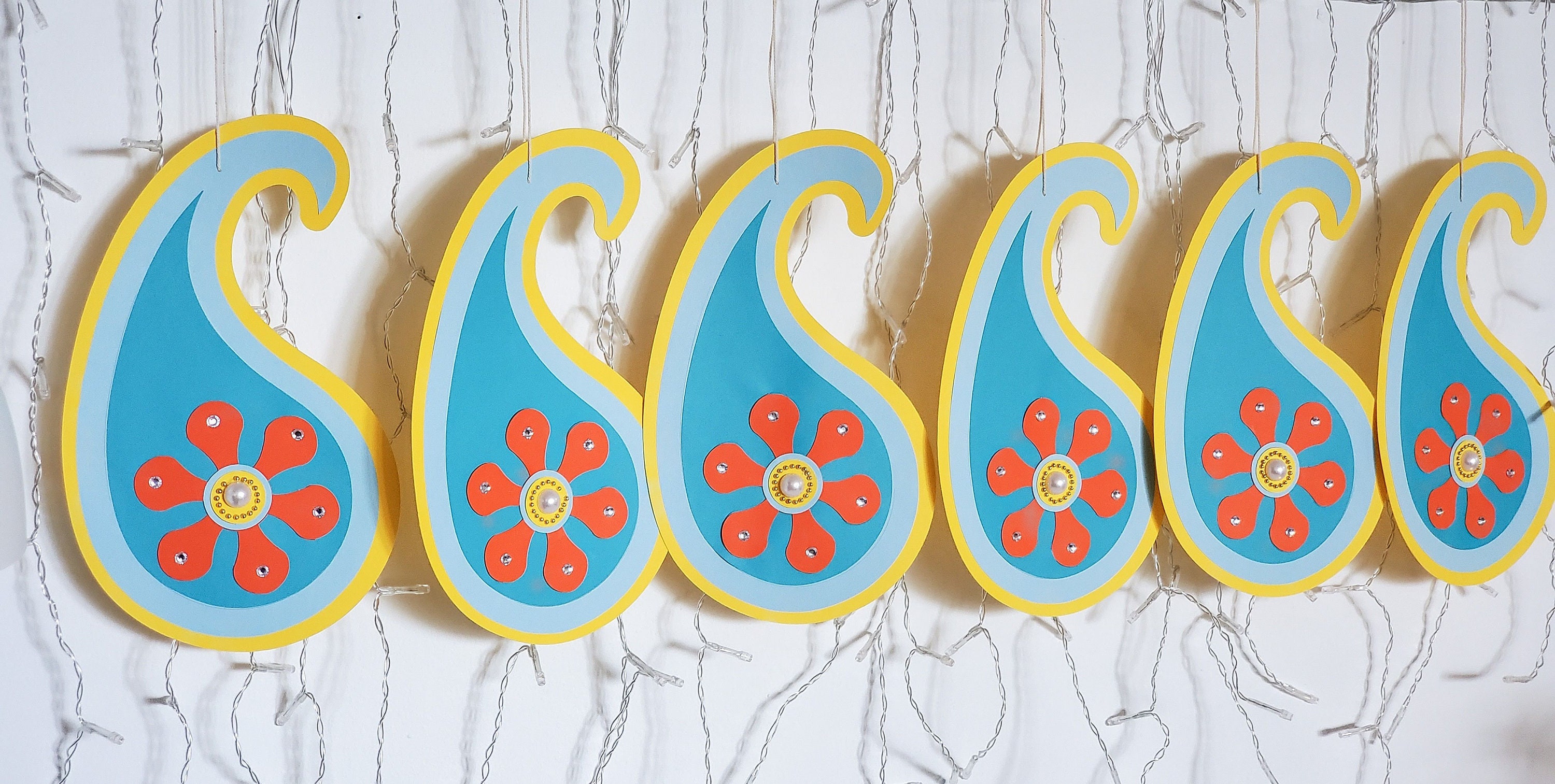 Colorful Paisley Banner for Gaye Holud or Sangeet, Mehendi Wall Decor ...