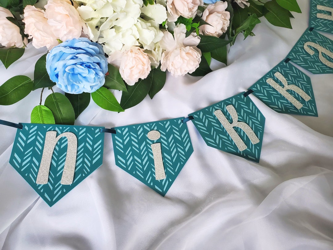 Blue Handmade Nikkah Banner for Muslim Wedding, Shaadi Mubarak Garland ...