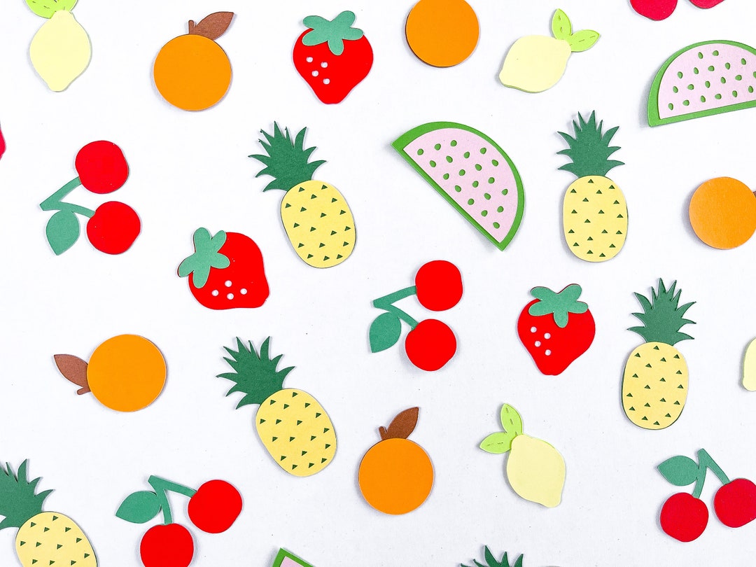 50 Piece Mixed Fruit Confetti for a Two-tti Fruty Party, Fruit Themed ...