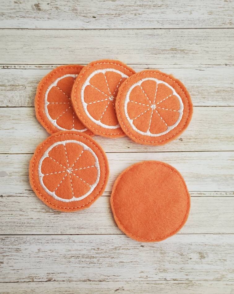 Felt Orange Slices, Pretend Oranges, Pretend Fruit,felt Fruit Slices ...
