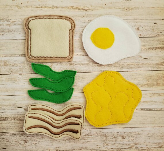 Felt Play Food Avocado Toast Set Play Pretend Food Toast/Bread/Avocado ...