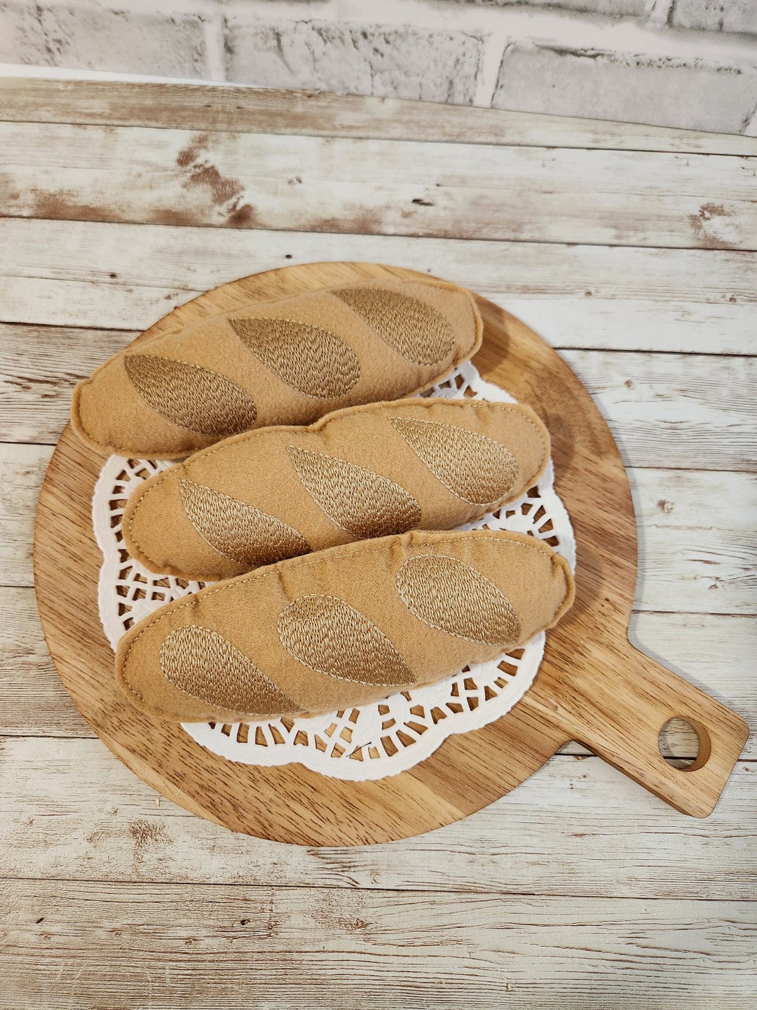 Pretend Bread Loaf, Felt French Bread, Felt Bread, Play Food, Felt Play ...