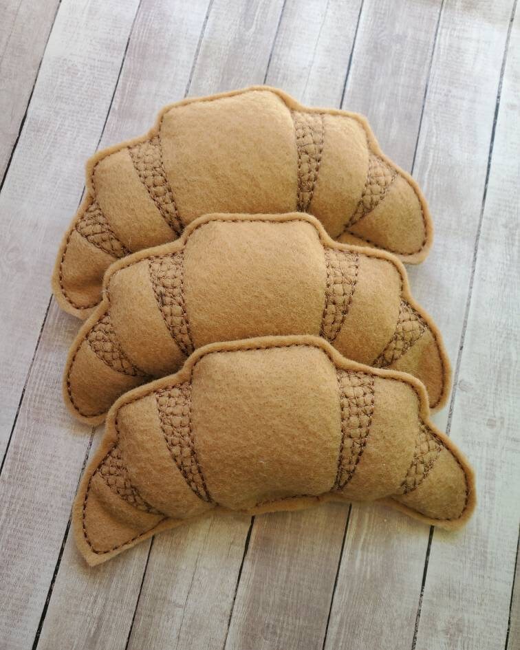 Felt Croissant, Felt Bread, Play Food, Felt Play Food, Play Kitchen ...
