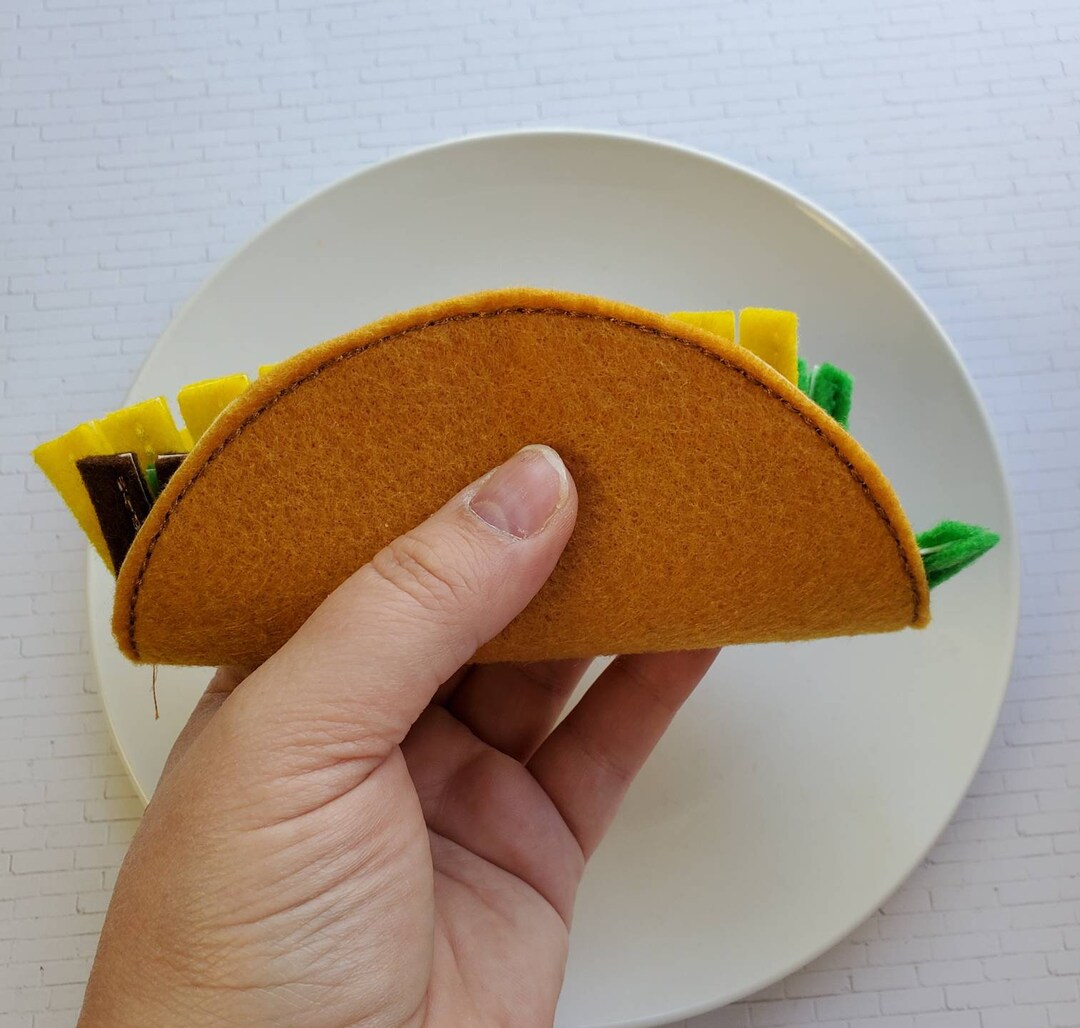 Felt Food Set, Felt Beef Taco, Felt Tacos, Play Kitchen, Pretend Play ...