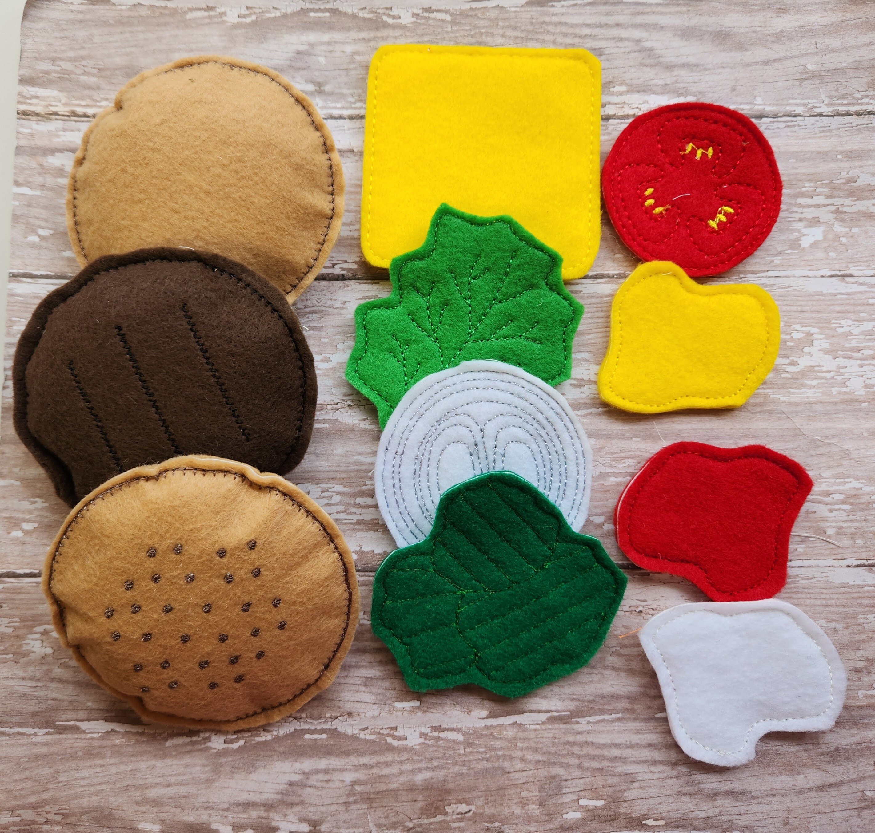 Felt Hamburger, Felt Cheese Burger, Pretend Hamburger, Pretend Play ...