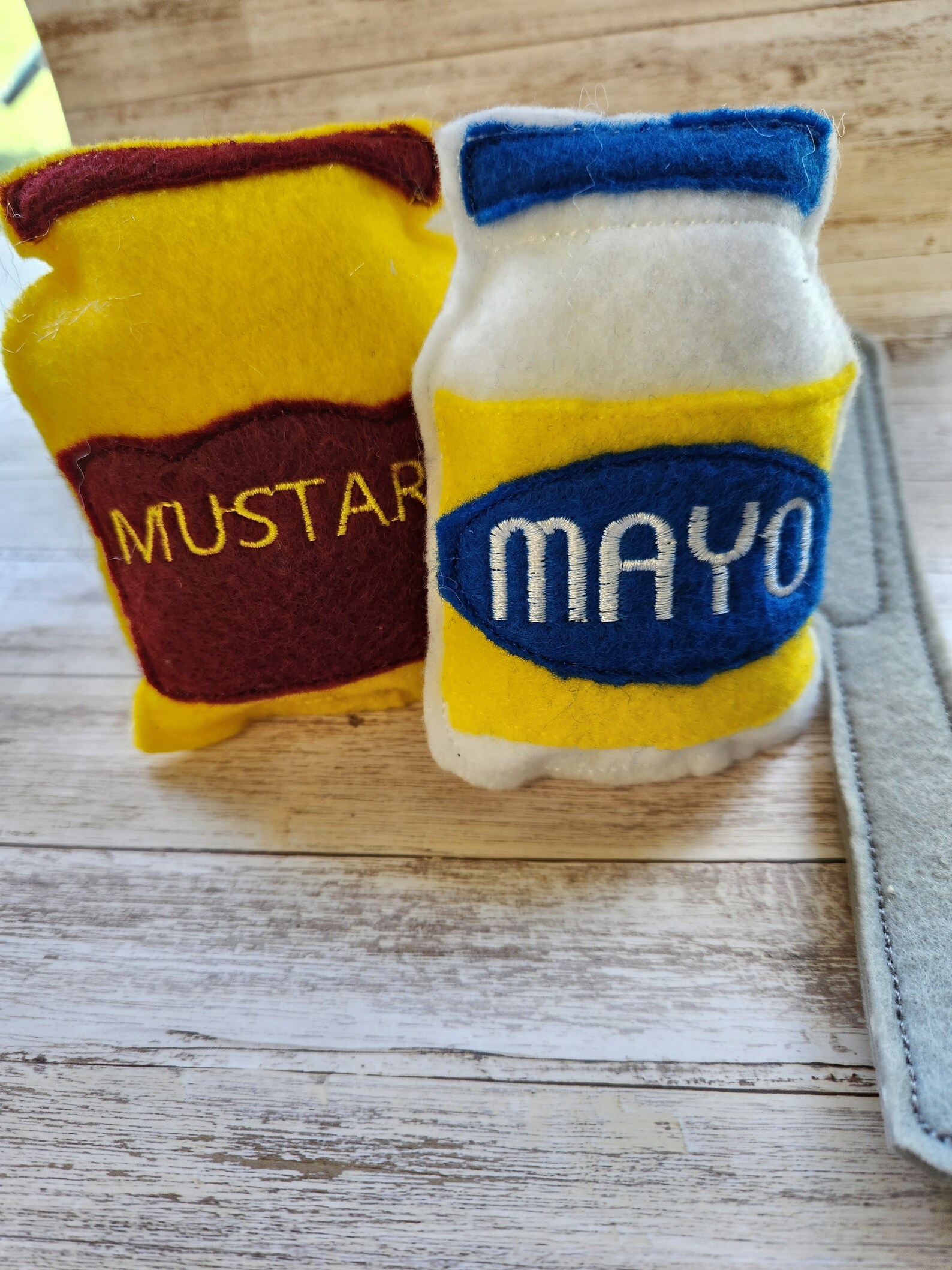 Felt Mustard Jar, Felt Mayo Jar, Pretend Condiments, Pretend Play Food ...
