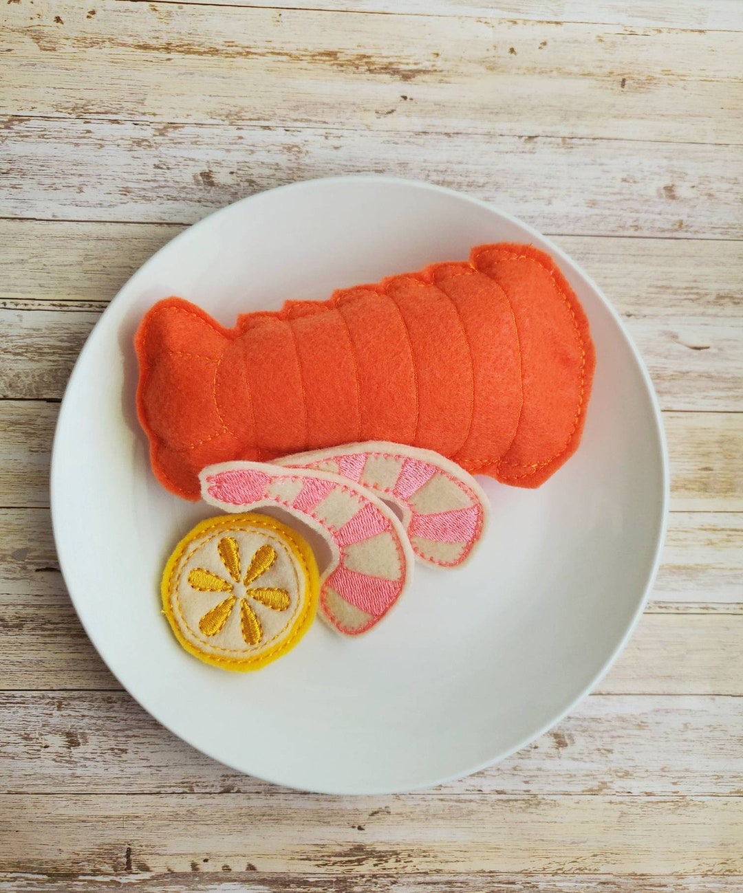 Felt Play Food, Felt Lobster Dinner, Felt Shrimp Dinner, Pretend Play ...