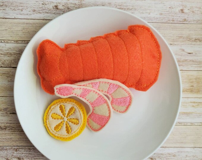 Felt Play Food Felt Lobster Dinner Felt Shrimp Dinner - Etsy