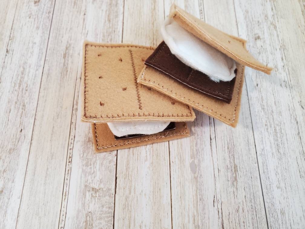 Smores, Smores Felt Food, Felt Smores, Pretend Play, Food Set, Play ...