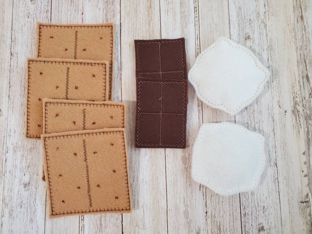 Smores, Smores Felt Food, Felt Smores, Pretend Play, Food Set, Play ...