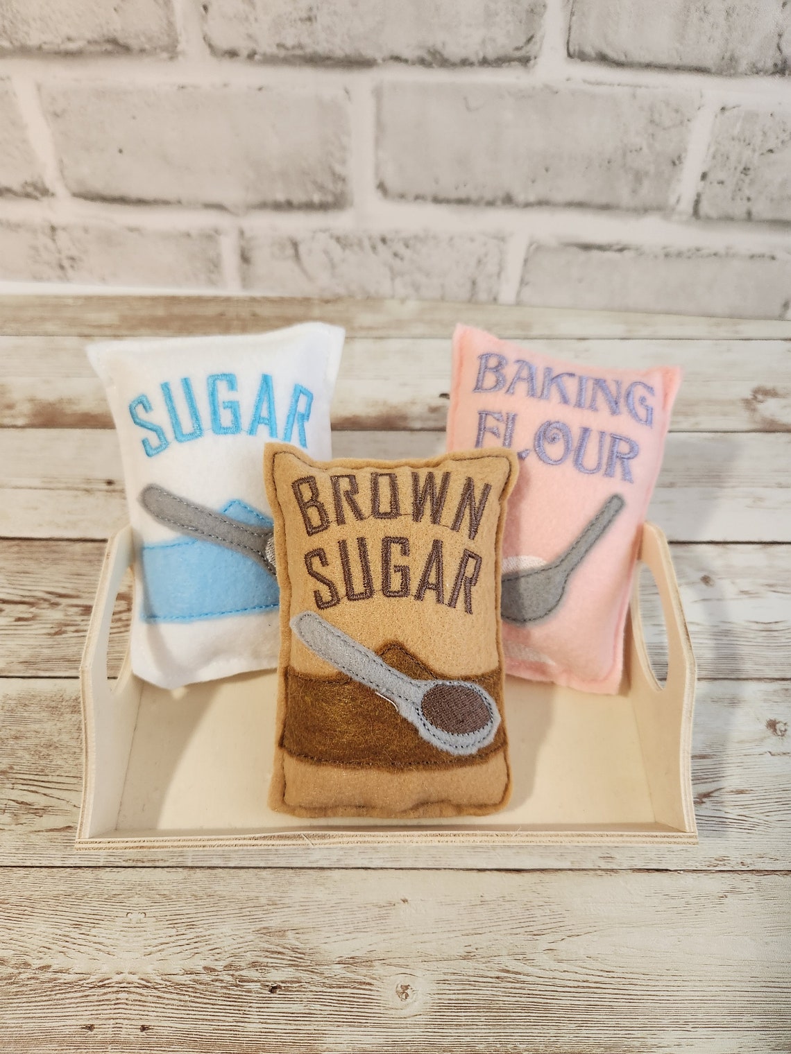 Pretend Baking Flour, Fake Flour, Pretend Food, Pretend Felt Food, Felt ...