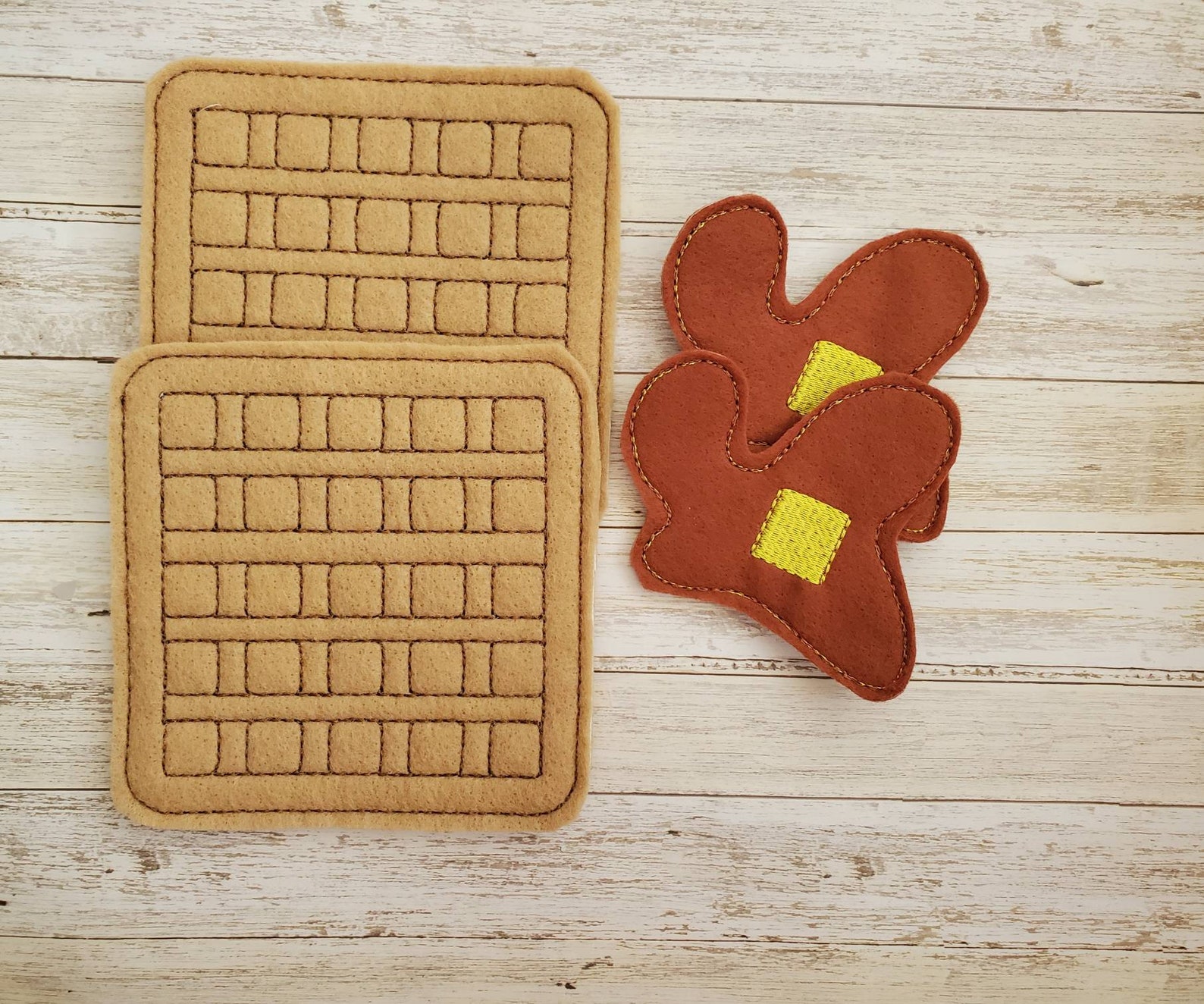 Play Food Felt Waffles and Syrup Pretend Play Food Set Play - Etsy