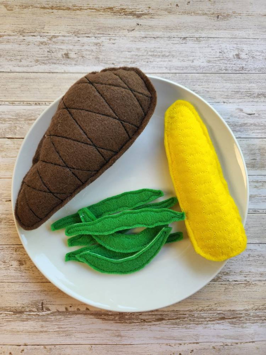 Felt Steak Dinner Felt Corn on the Cob. Felt Beans Play - Etsy