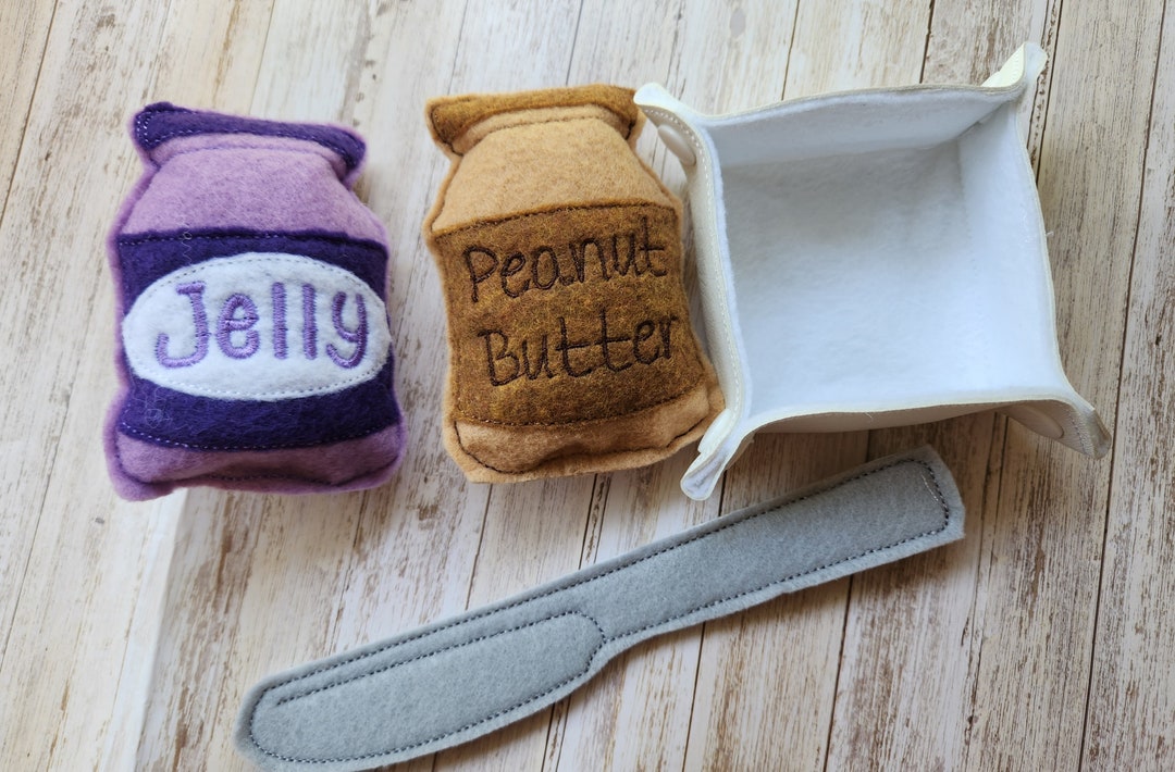 Felt Peanut Butter & Jelly, Pretend Condiments, Pretend Play Food ...