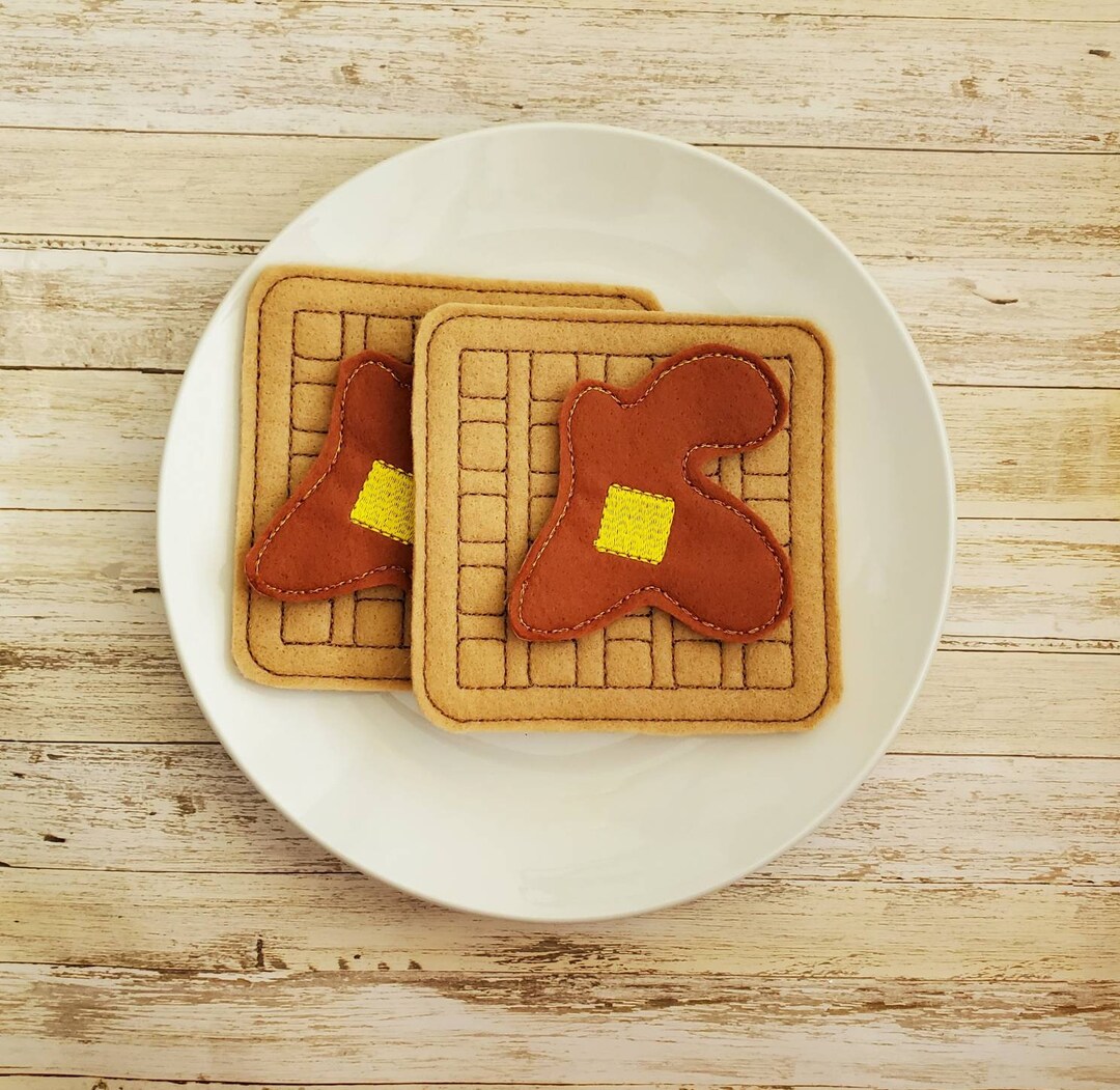 Play Food Felt Waffles and Syrup Pretend Play Food Set Play - Etsy