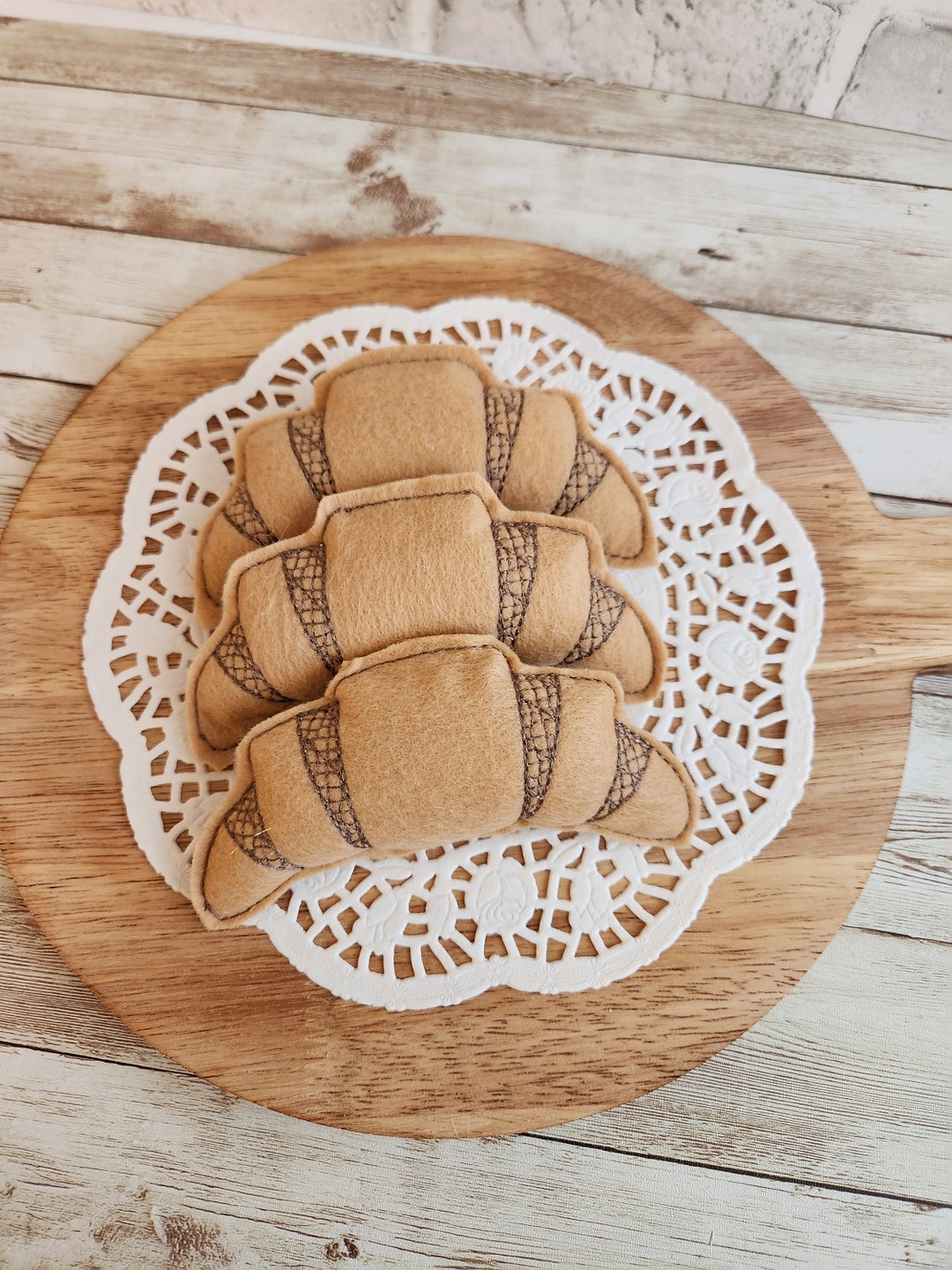 Felt Croissant, Felt Bread, Play Food, Felt Play Food, Play Kitchen ...