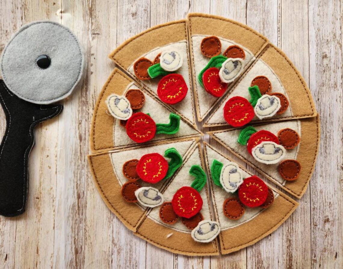 Felt Pizza, Felt Pizza Set, Pretend Pizza, Pretend Food, Pretend Felt ...