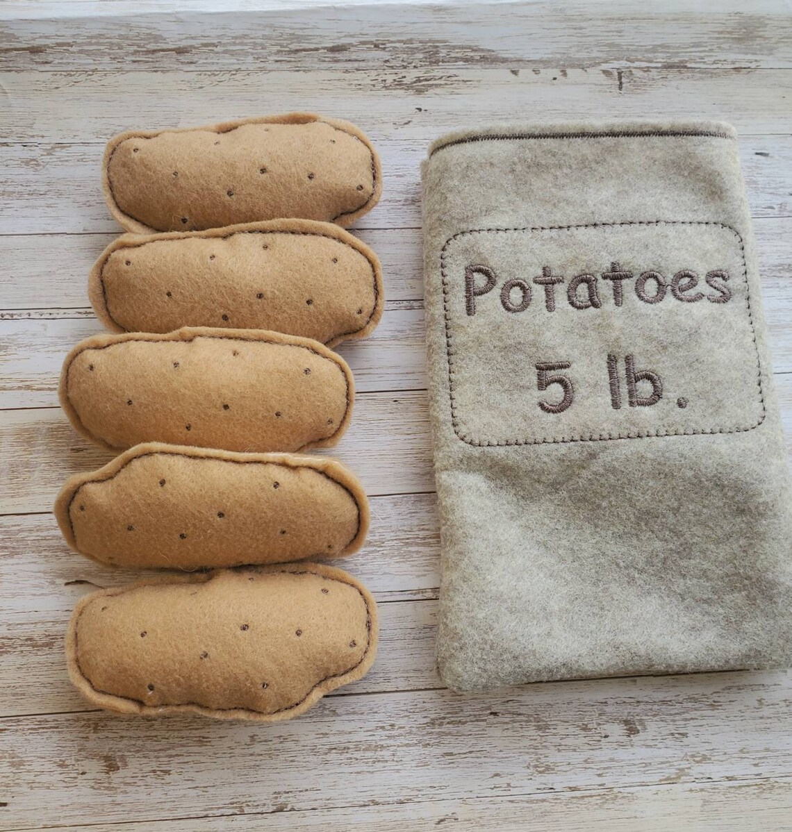 Potatoes Felt Potato Pretend Potatoes Potato Sack Pretend | Etsy