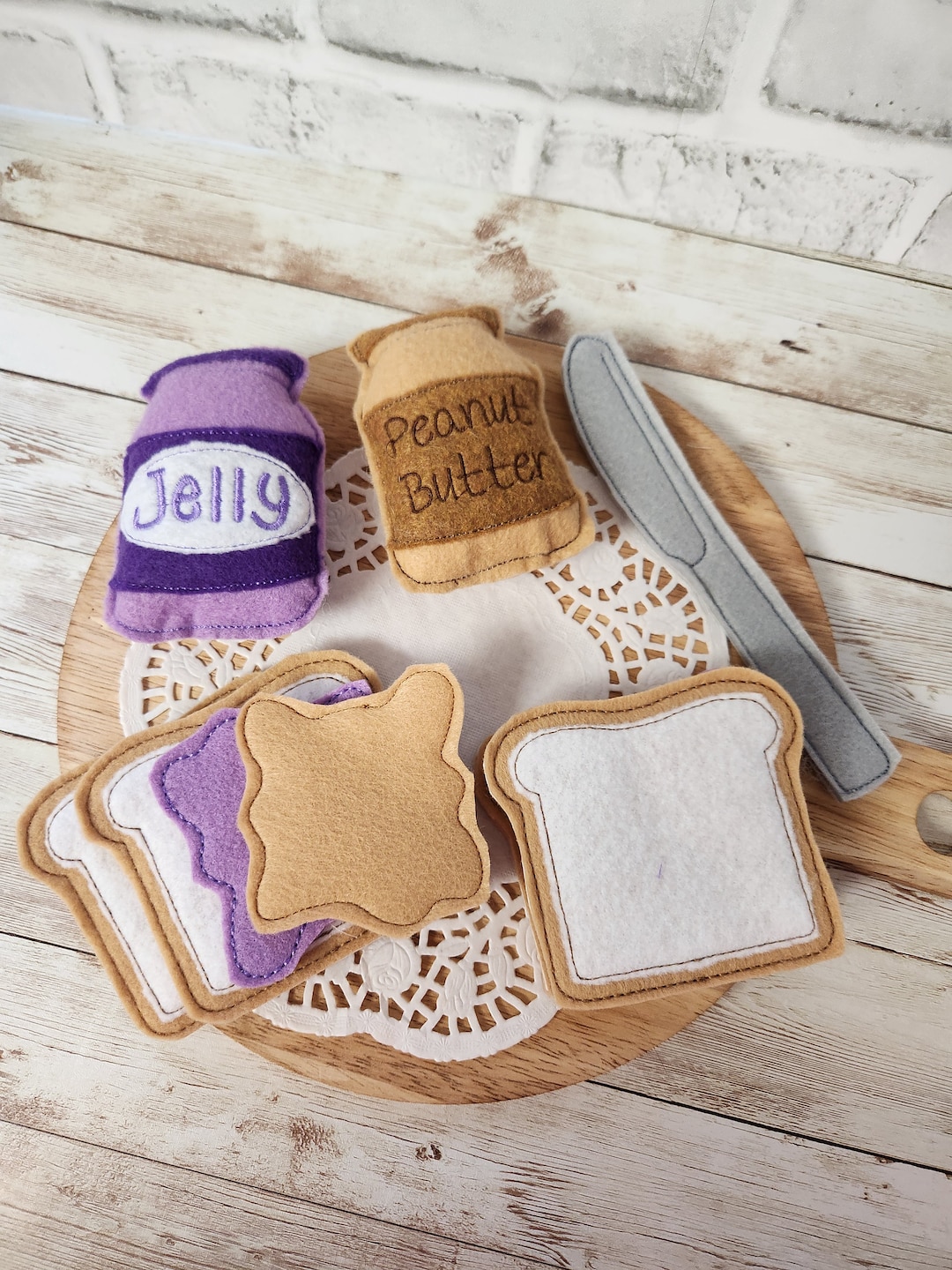 Felt Peanut Butter & Jelly Set, Pretend Condiments, Pretend Play Food ...
