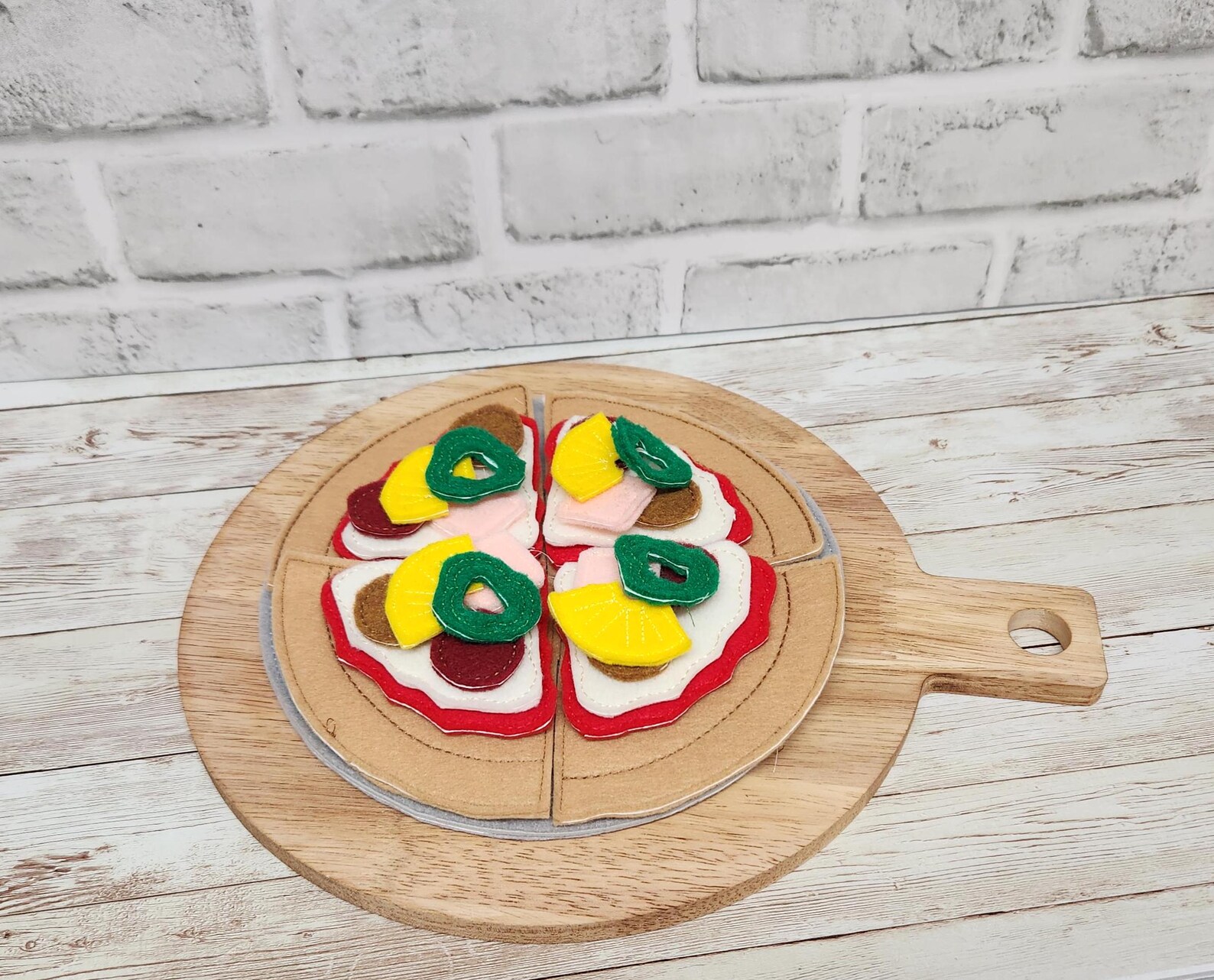 Felt Pan Pizza, Felt Pizza Set, Pretend Pizza, Pretend Food, Pretend ...