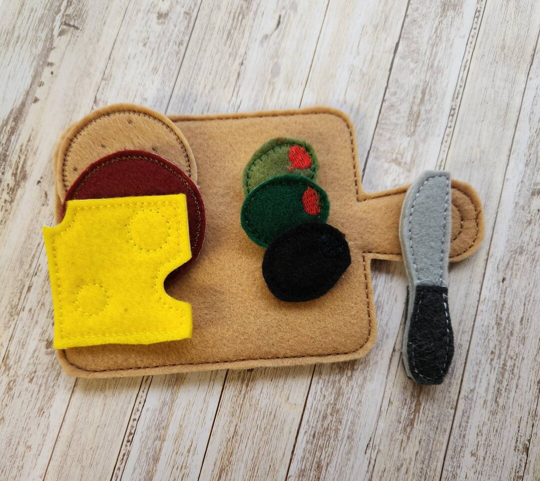 Cheese and Cracker Board, Felt Food, Pretend Charcuterie Toy Food, Play ...