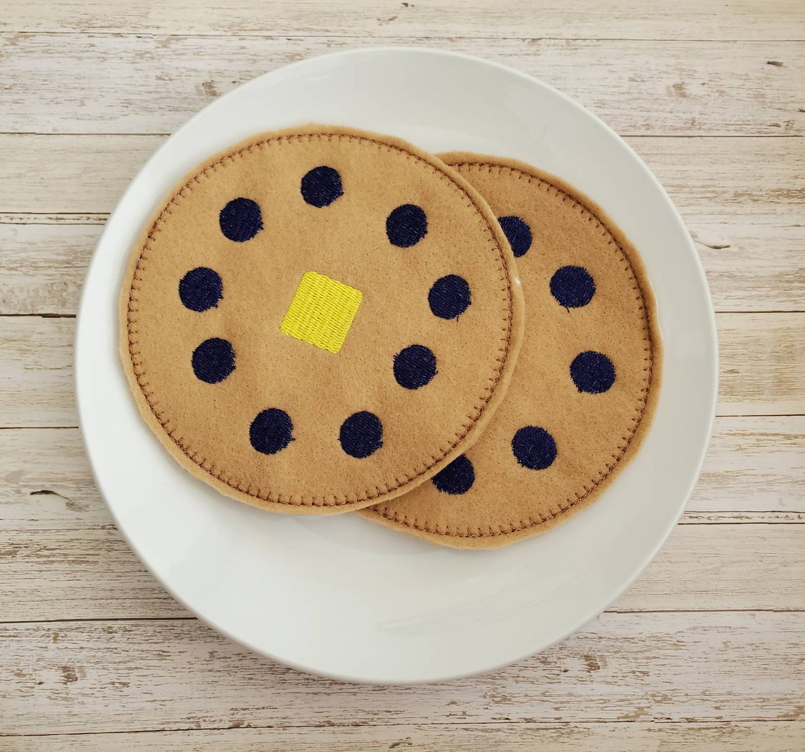 Blueberry Pancakes, Pancake Felt Food, Pretend Pancakes, Pretend Play ...