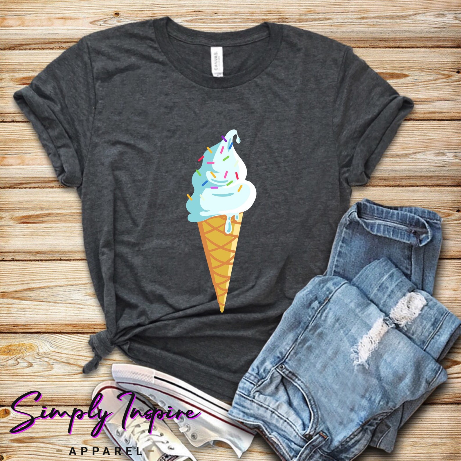 Ice Cream Shirt • Sprinkled Ice Cream T-shirt • Lce Cream Lover • Ice ...