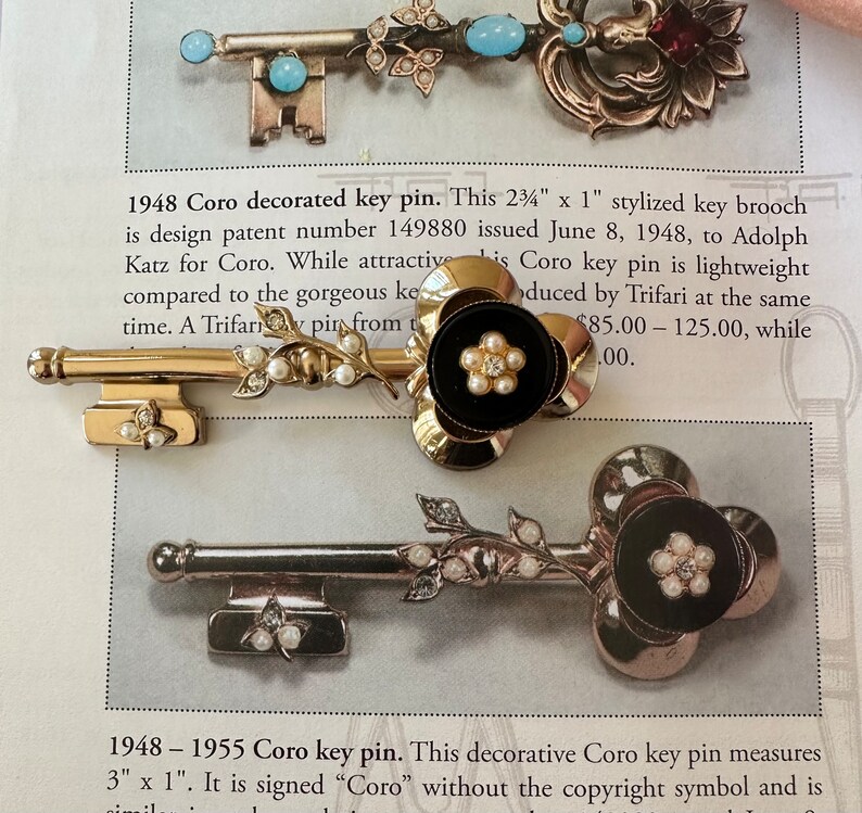 Book Piece**vintage Coro Key Brooch - Etsy