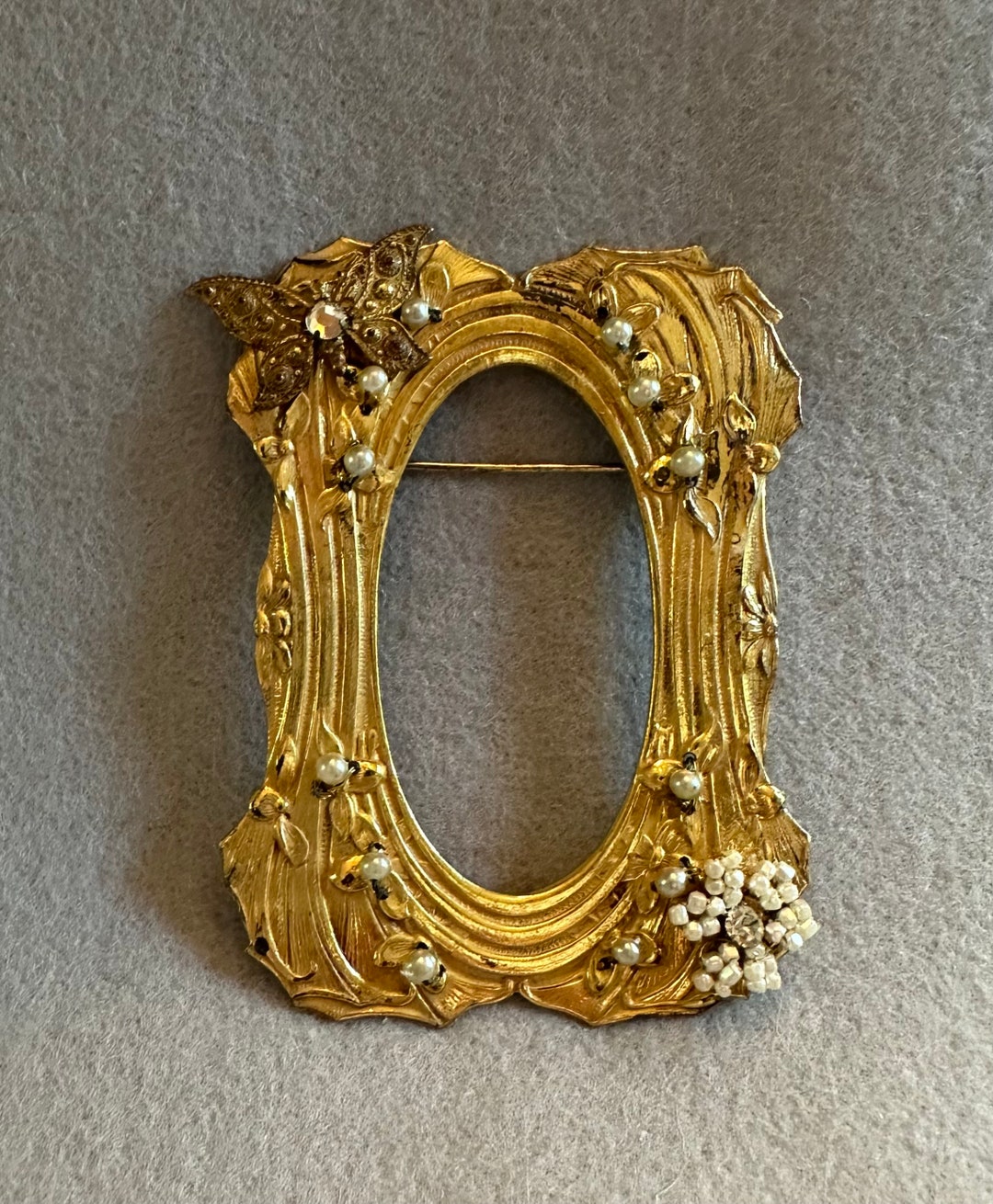 Miriam Haskell Art Nouveau Picture Frame Brooch - Etsy
