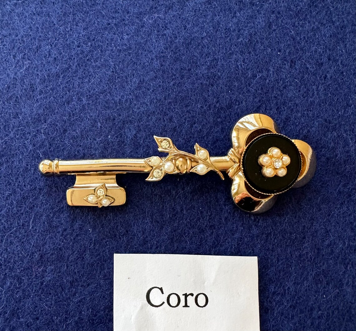 Book Piece**vintage Coro Key Brooch - Etsy