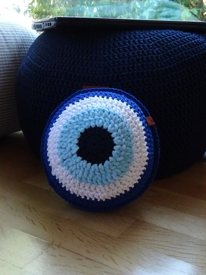 Evil Eye/nazar Crochet Pillow, Lucky Charm Decorative Pillow Double ...