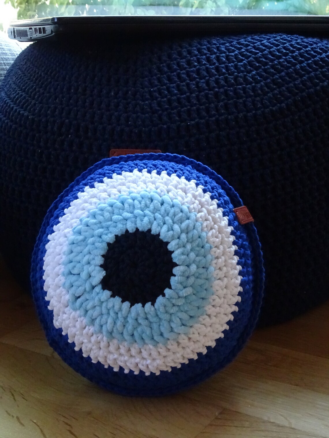 Evil Eye/nazar Crochet Pillow Lucky Charm Decorative Pillow - Etsy