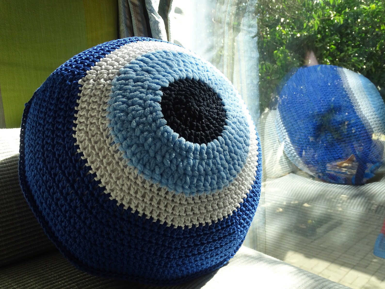 Evil Eye/nazar Crochet Pillow Lucky Charm Decorative Pillow - Etsy