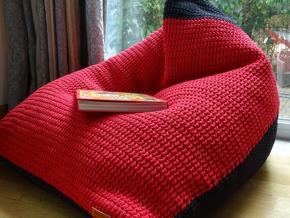 Bean Bag Ready to Ship Crochet Lounge Bean for Nursery - Etsy