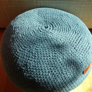 Crochet Stuffed Pouffe Ottoman Pouf 50% Cotton50 Balls Bean - Etsy